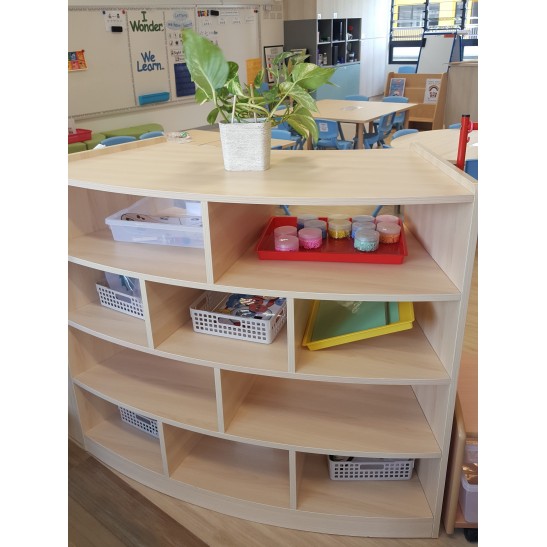 Buy See-thru 4-tier Curve Shelf with Partition | Child Ed